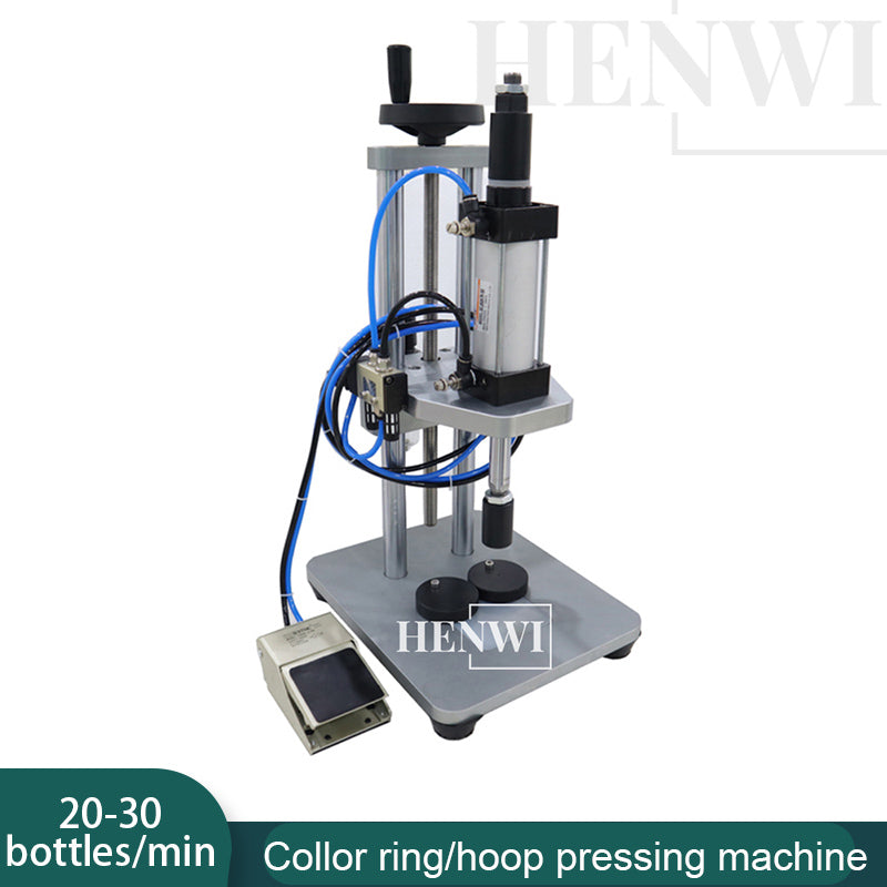 Henwi HWXS-Semi Automatic Perfume Bottle Collar Ring Hoop Pressing Mac ...